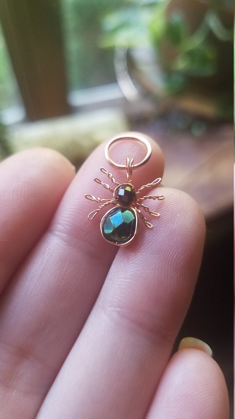 Mini Wire Wrapped Spider Pendant - Etsy