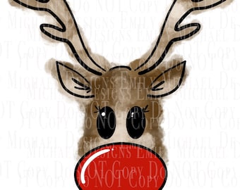 Cute Girl Reindeer PNG Digital Art File Reindeer Sublimation | Etsy