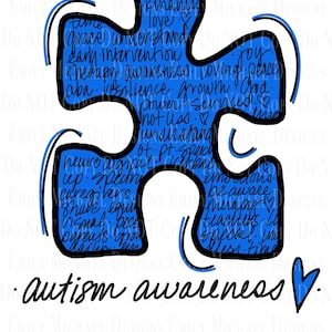 Autism Awareness PNG Autism Puzzle Piece PNG Autism Sublimation PNG ...