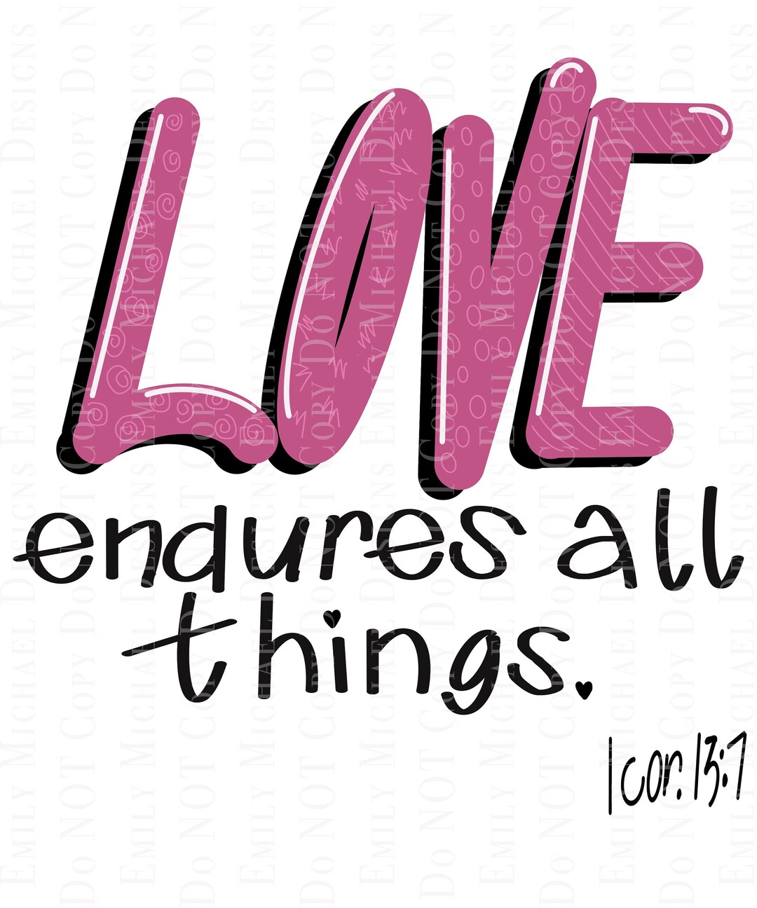Love Endures Download PNG Digital Art PNG Hand Lettered Art File ...