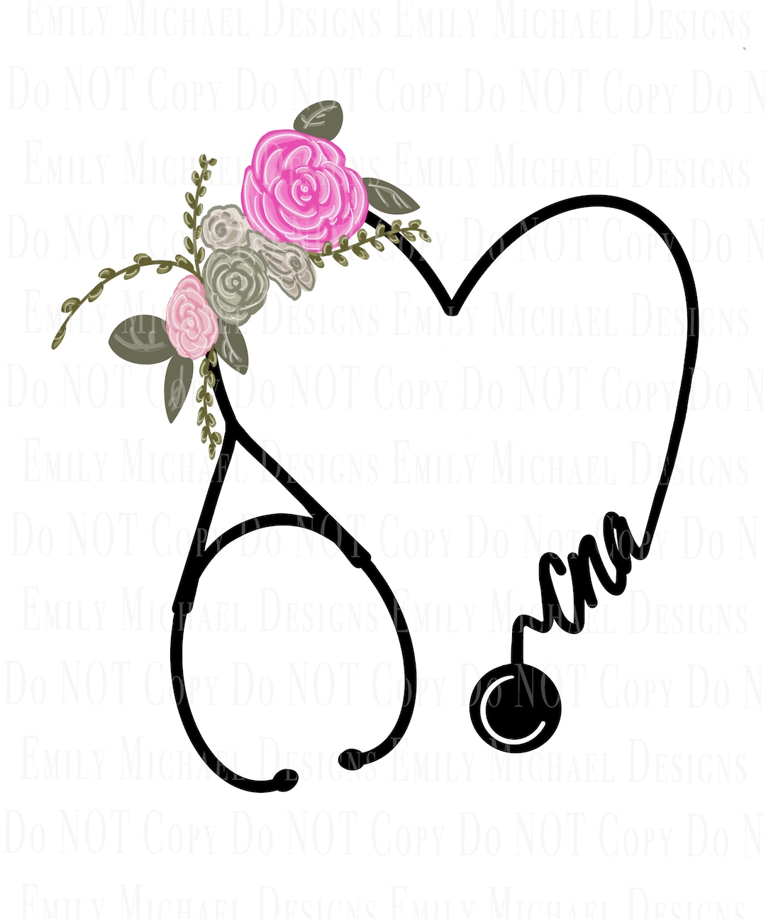 CNA Stethoscope Sublimation PNG Digital Download PNG Certified Nursing ...