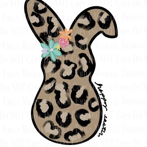 Happy Easter Leopard Print Bunny Digital Download Animal Print Easter ...