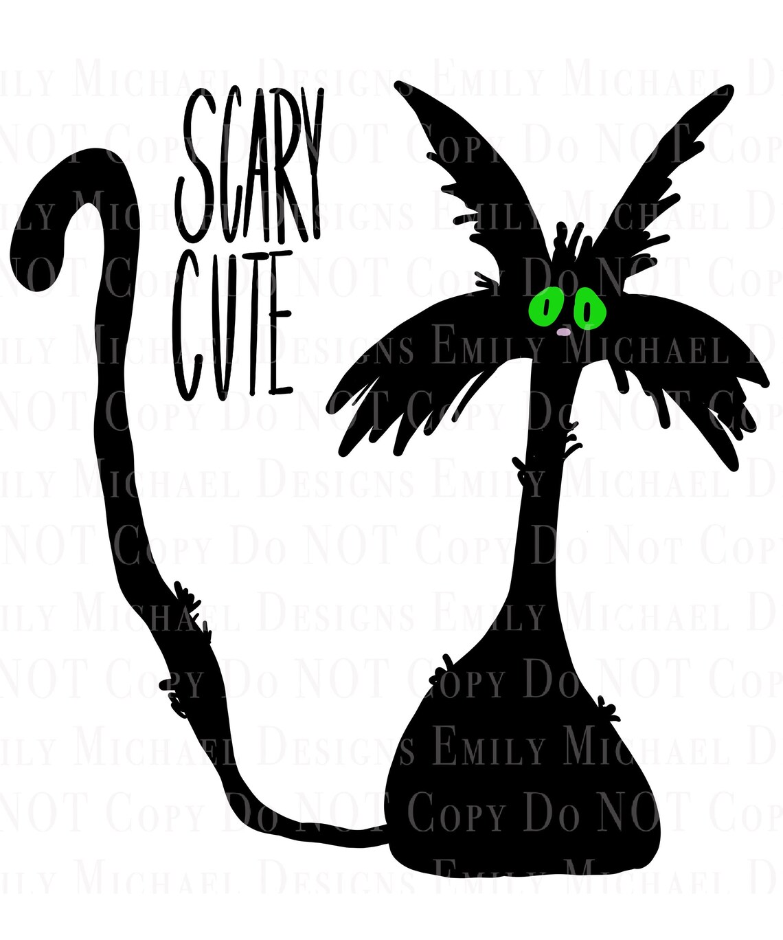 Scary Cute Cat PNG File Digital Art for Printing Halloween Cat - Etsy