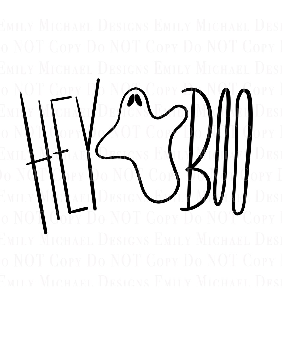 Hey Boo Halloween Printable PNG Digital Art File for Sublimation and ...