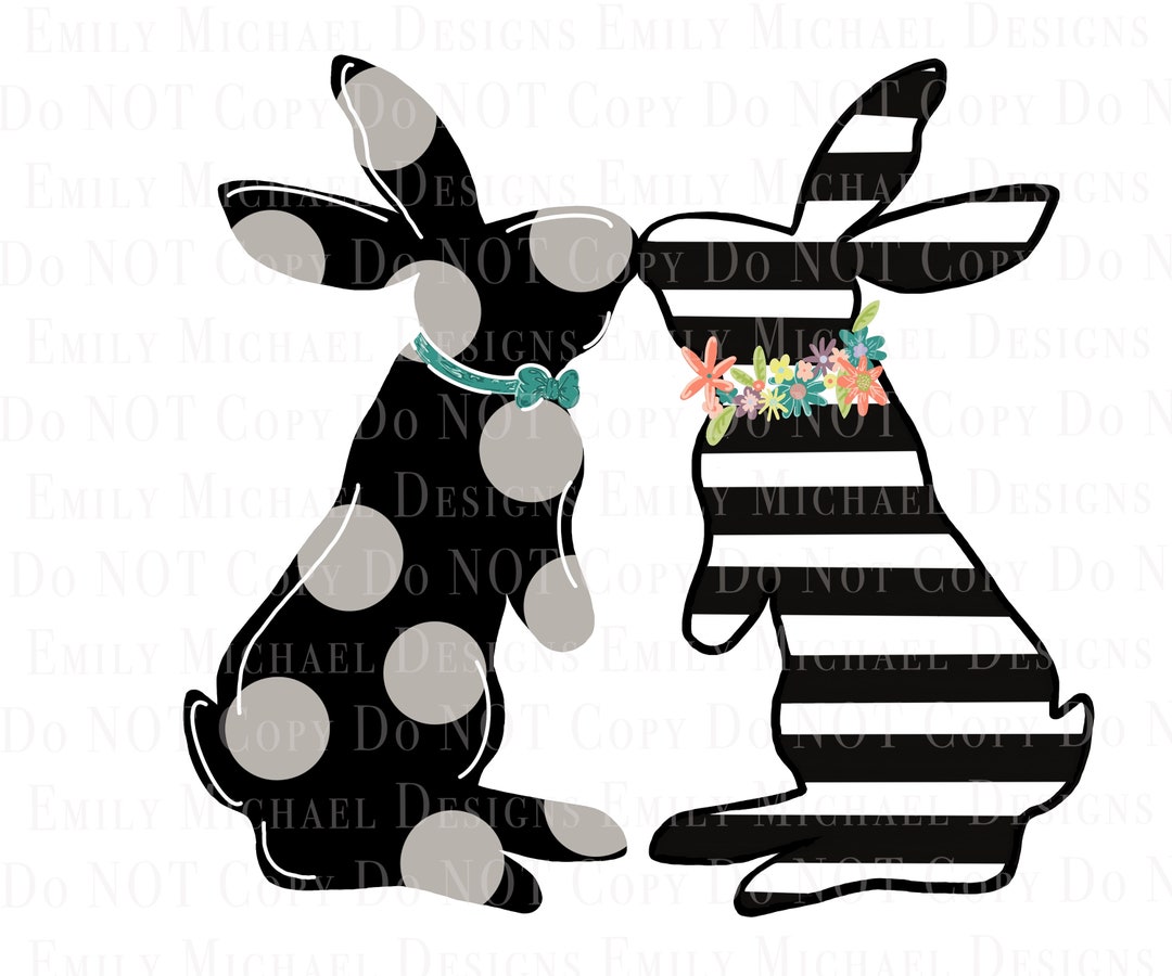Easter Bunnies Pattern Digital Image Easter Sublimation PNG Polka Dot ...