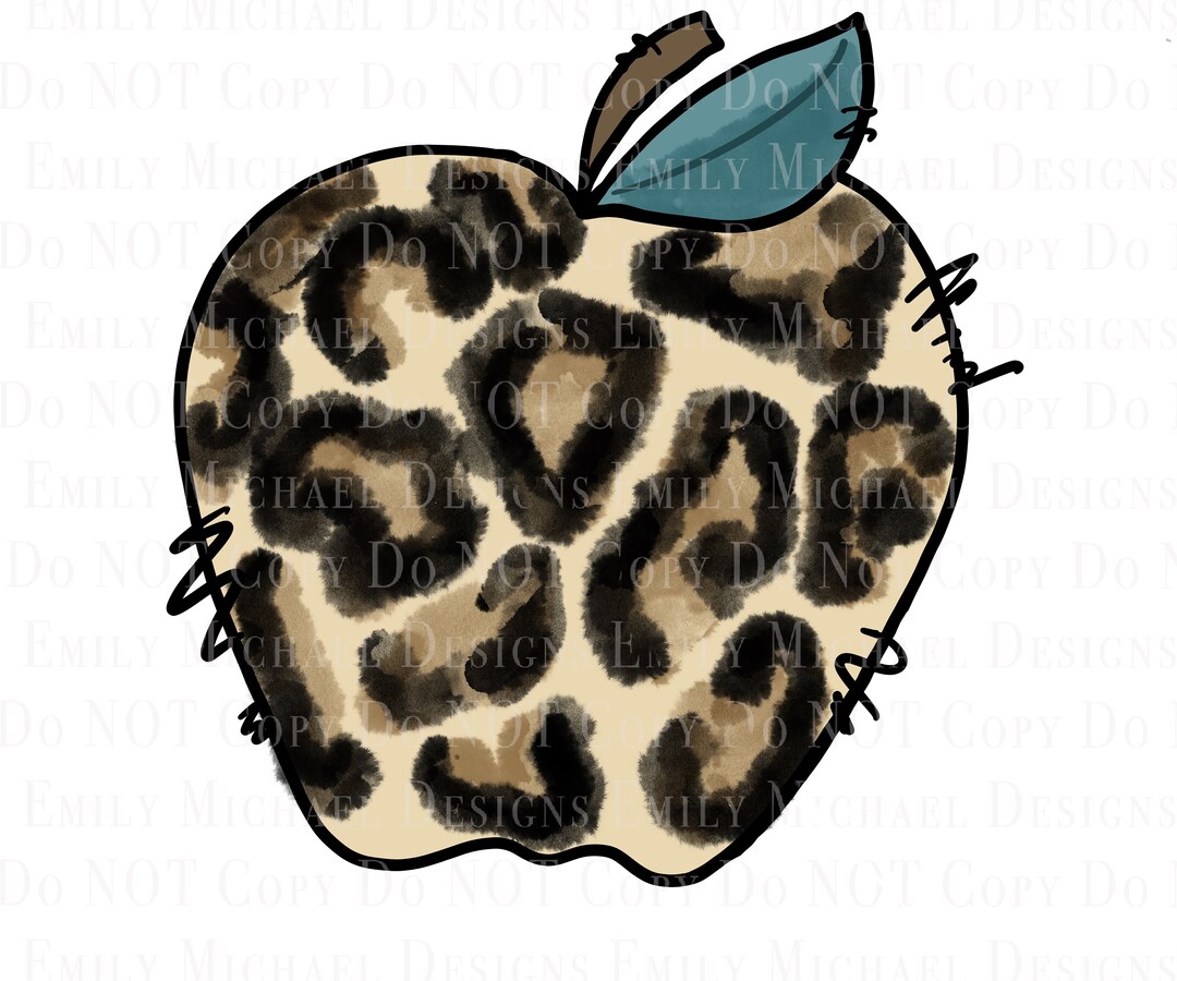 Leopard Print Apple PNG Back to School PNG Teacher Digital Download for ...