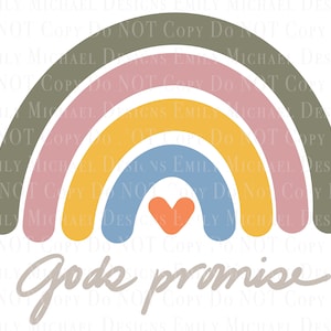 Gods Promise Rainbow PNG Digital File for Sublimation or Vinyl Printing ...