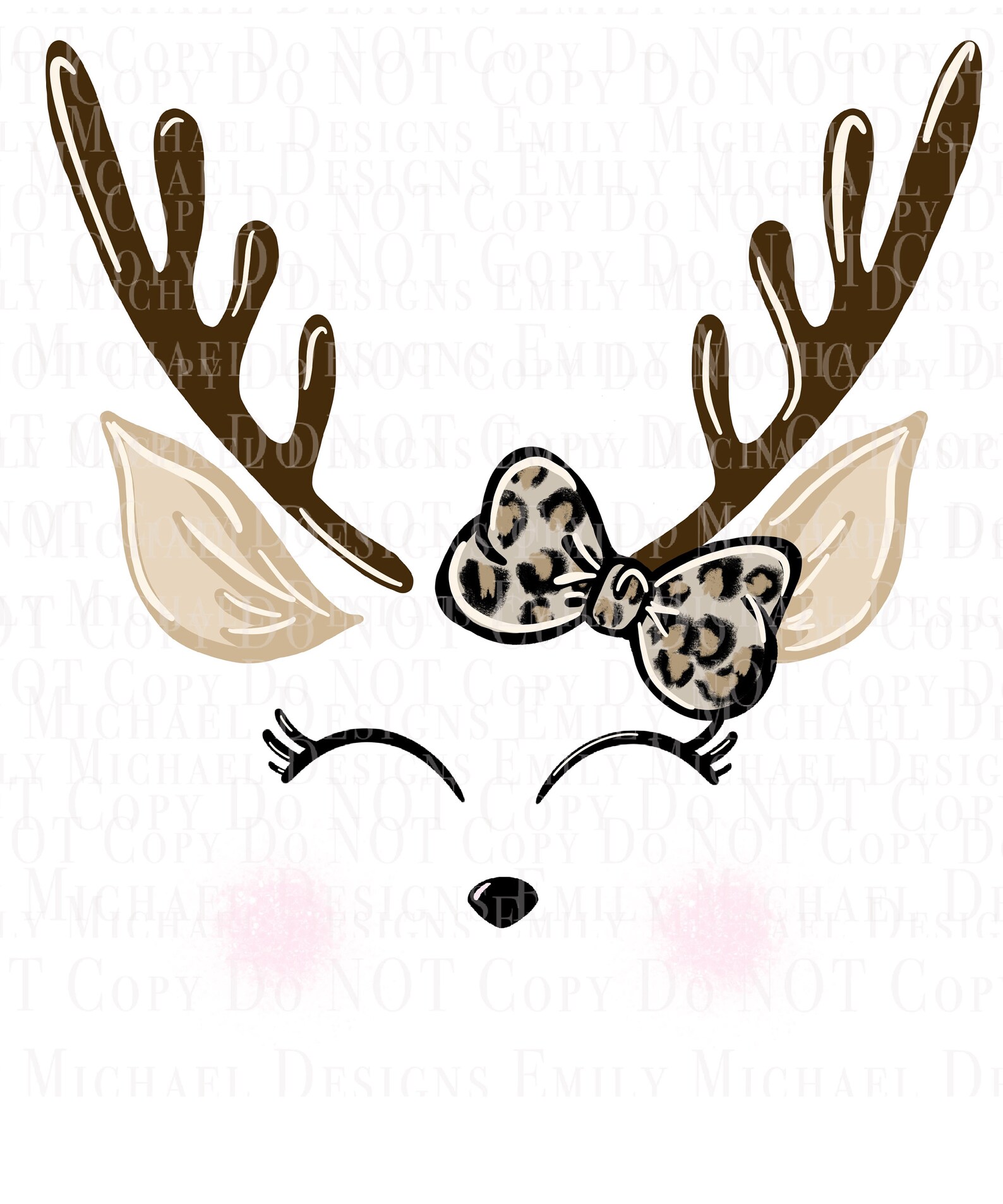 Cute Girl Reindeer PNG Digital Art File Reindeer Sublimation - Etsy