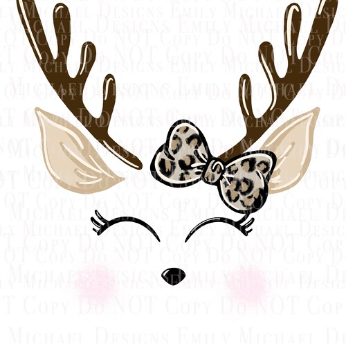 Cute Girl Reindeer PNG Digital Art File Reindeer Sublimation | Etsy