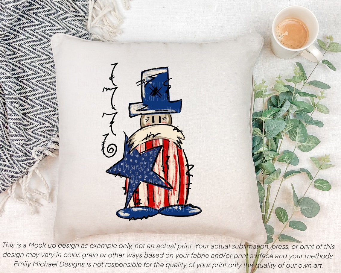 Uncle Sam 1776 Cute Americana PNG File USA Sublimation Fourth | Etsy