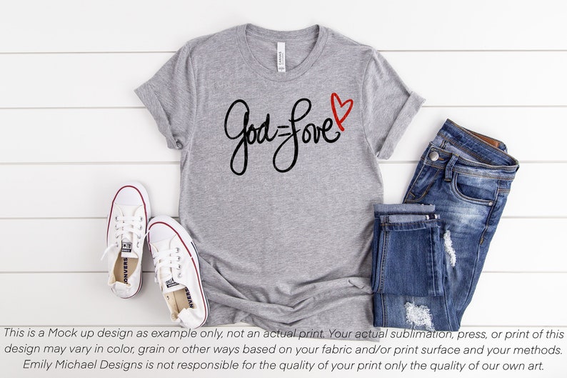 God Equals Love Heart PNG File God Sublimation Hand Lettered | Etsy
