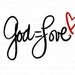 God Equals Love Heart PNG File God Sublimation Hand Lettered Art ...