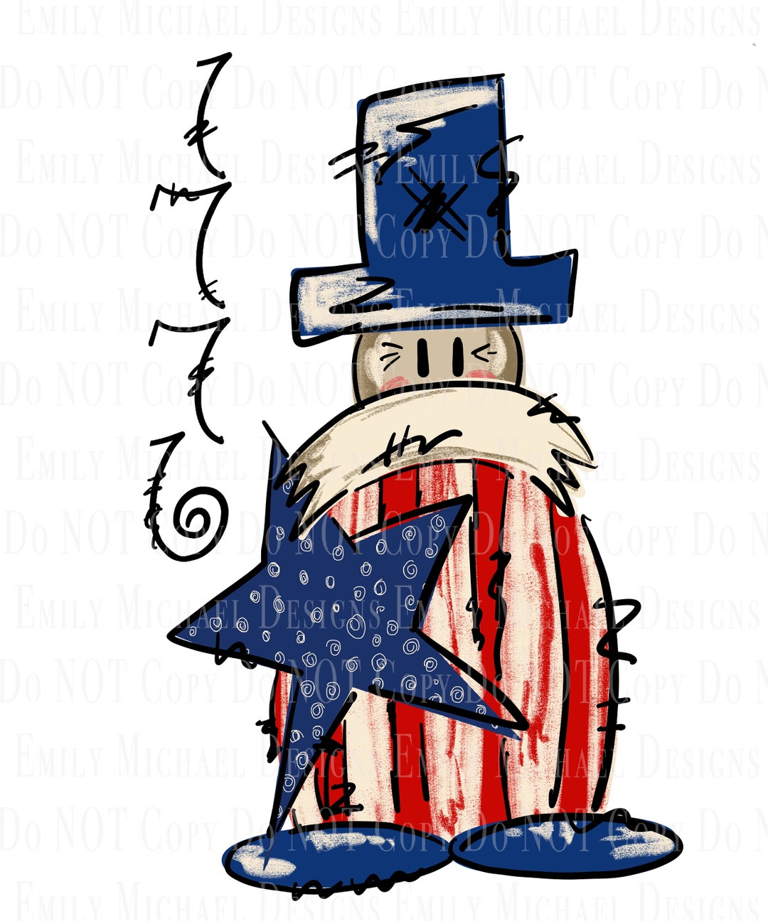 Uncle Sam 1776 Cute Americana PNG File USA Sublimation Fourth of July ...