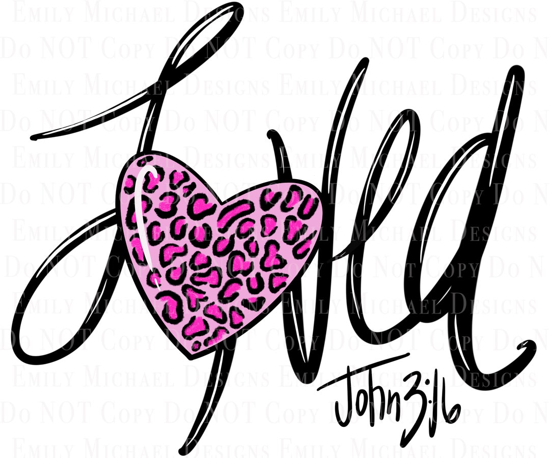 Pink Leopard Heart Loved PNG Digital Download Digital Art PNG Leopard ...