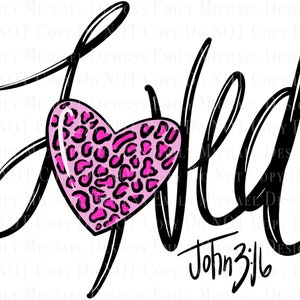 Pink Leopard Heart Loved PNG Digital Download Digital Art PNG | Etsy