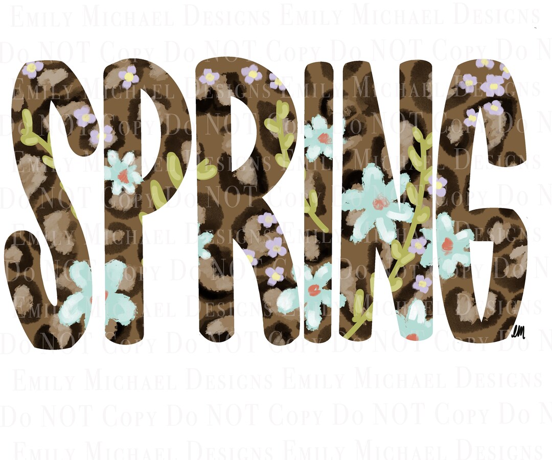 Floral Leopard Print Spring PNG Spring Sublimation PNG Leopard Print ...