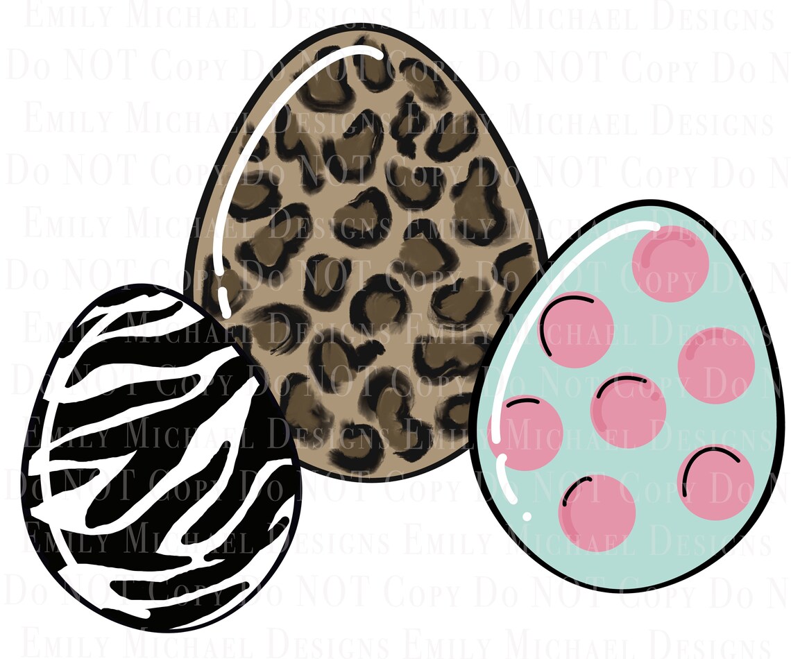 Easter Eggs Digital Download Leopard Zebra and Polka Dot Eggs - Etsy