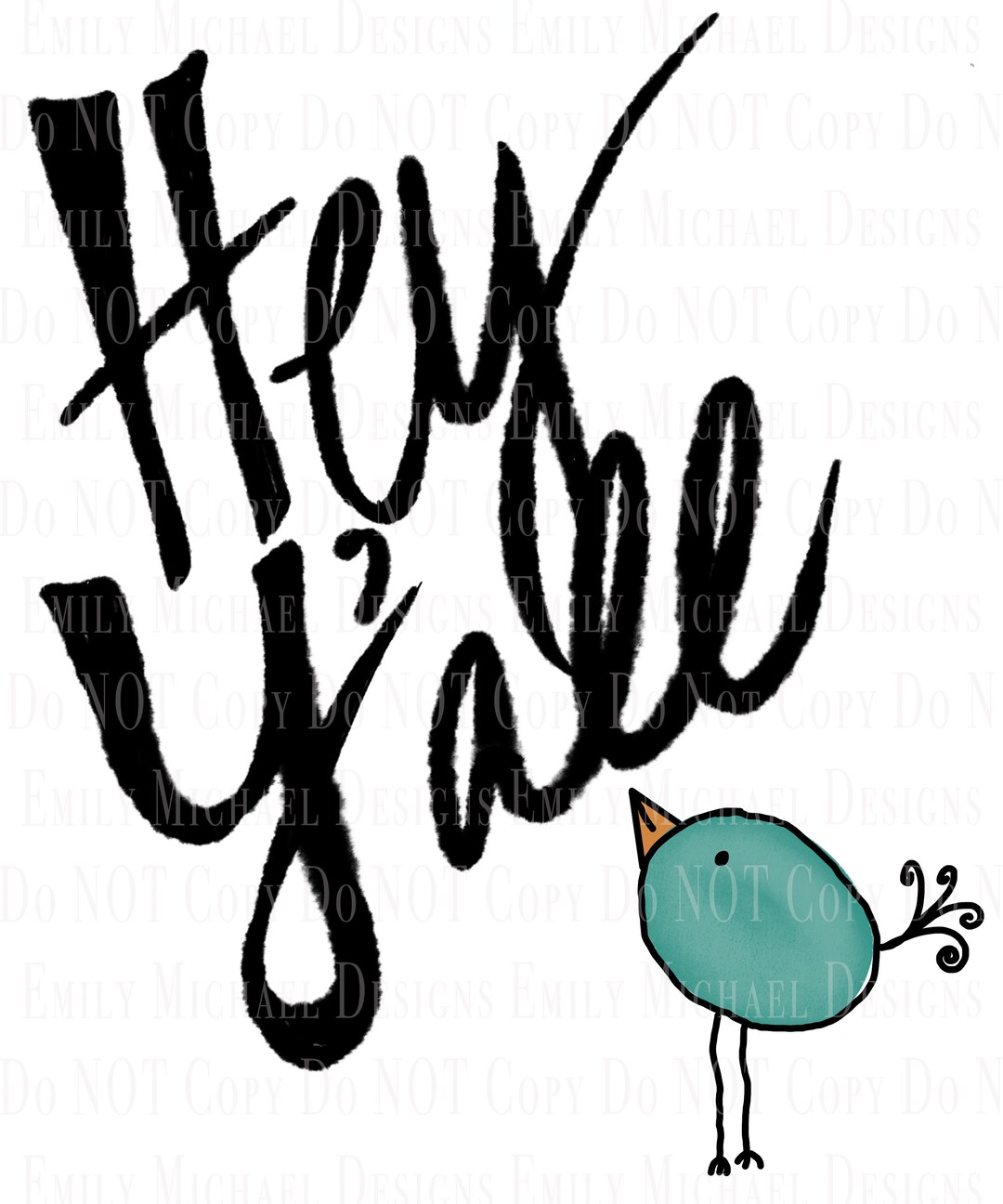 Hey Yall Bird PNG Cute Sayings Sublimation Blue Bird PNG Digital ...