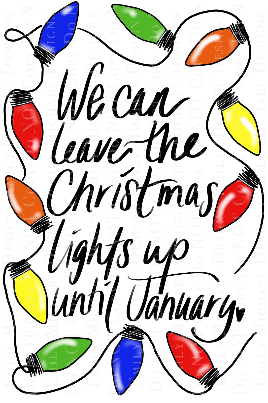 Christmas Lights up Song Lyric January Christmas Digital Download PNG ...