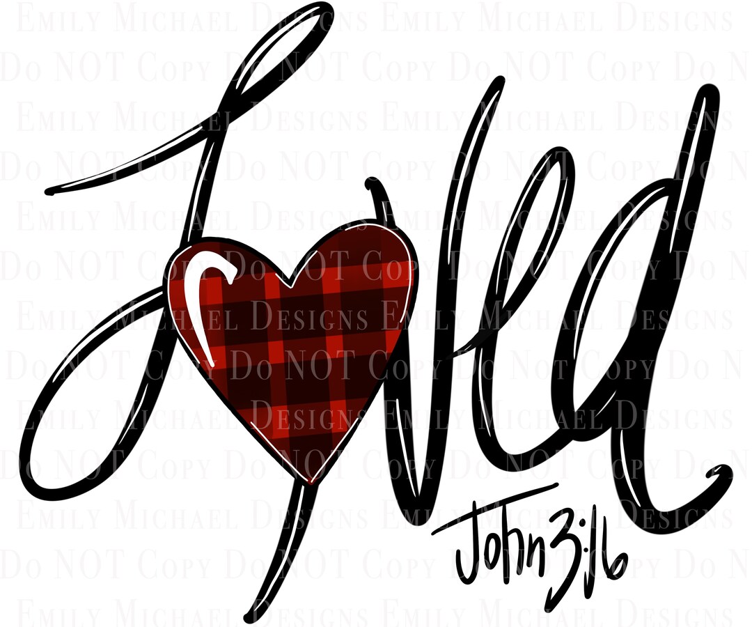 Loved Plaid Scripture Digital Download Valentine Digital Art PNG Plaid ...