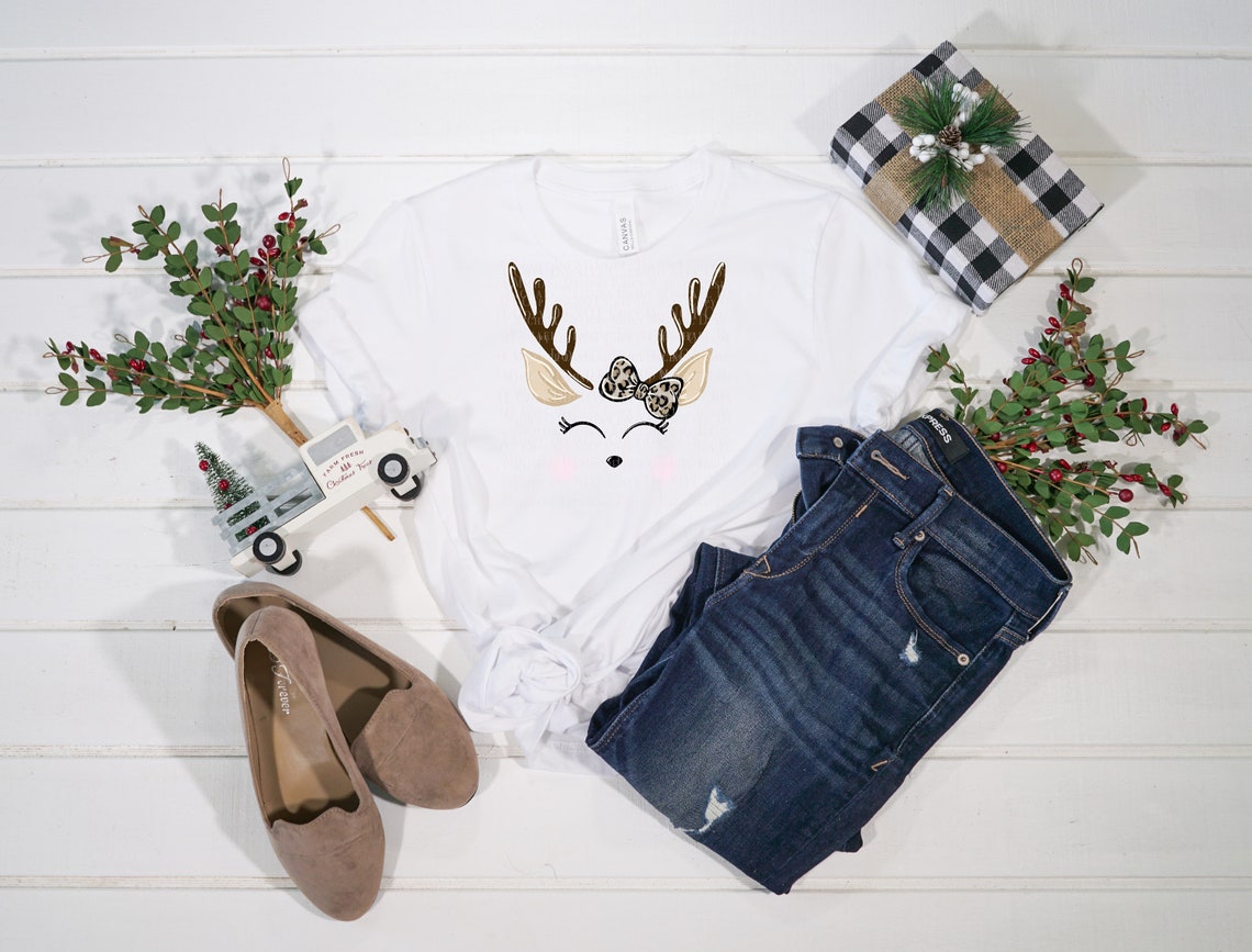 Cute Girl Reindeer PNG Digital Art File Reindeer Sublimation - Etsy