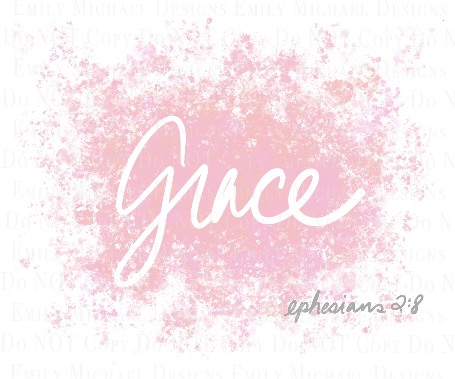 Pink Splatter Grace PNG Digital Download With Bible Verse Grace ...