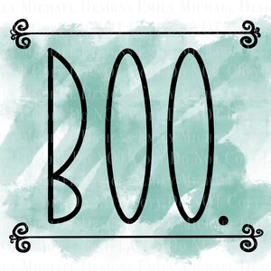 Boo PNG File With Scroll Art Sublimation Halloween Fun Boo Digital ...