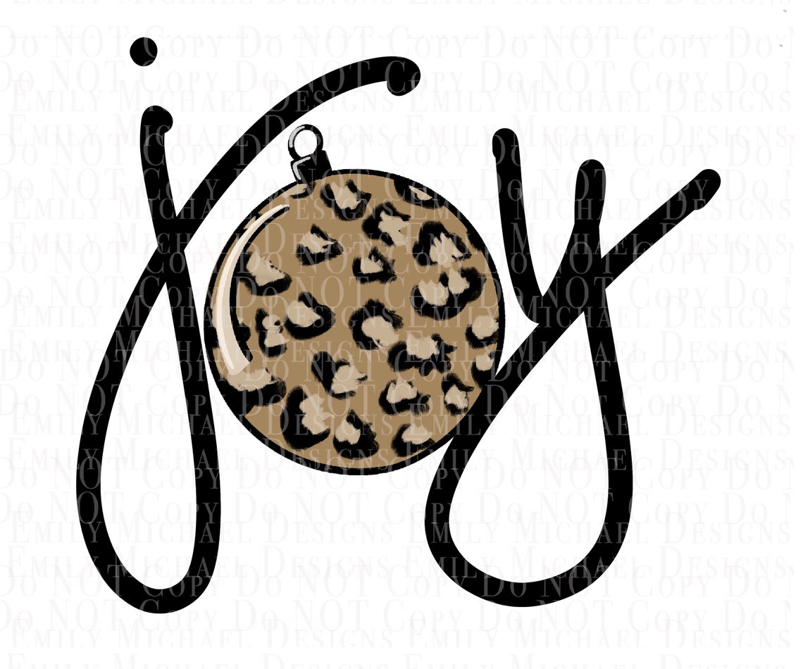 Joy PNG Joy Leopard Print Ornament PNG Digital Art for - Etsy