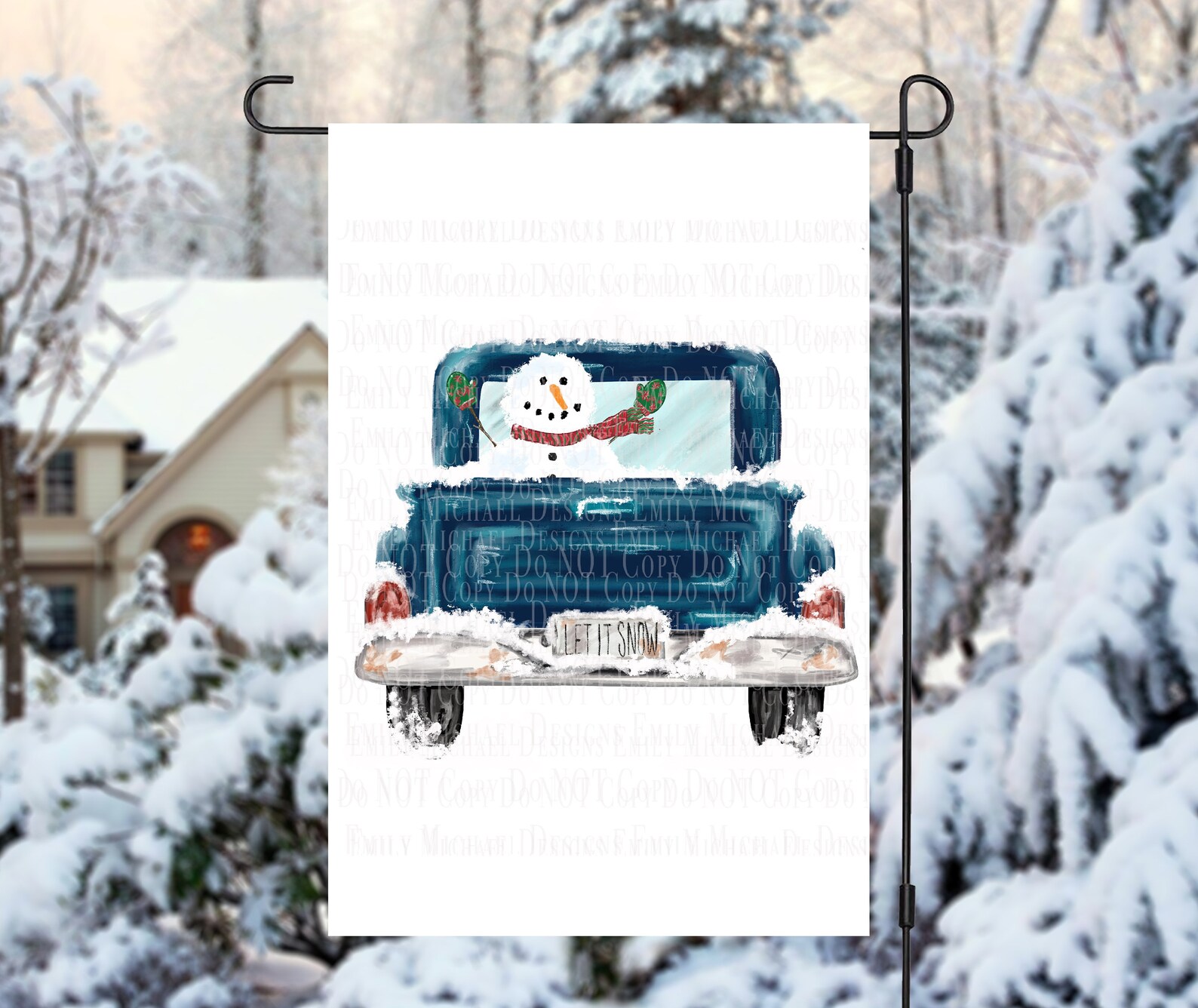 Christmas Snowman Truck PNG Snowy Truck Digital Art | Etsy