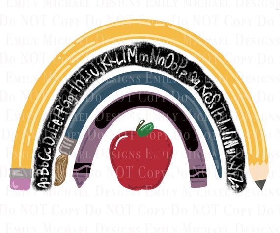 Back to School PNG Rainbow PNG Teacher Art Sublimation for - Etsy
