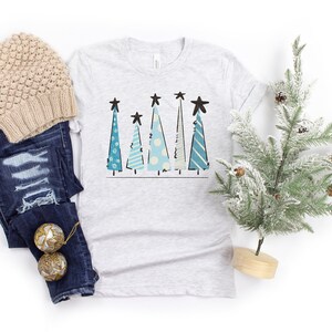Blue Christmas Trees Digital Download Tree Sublimation Hand Drawn Art ...