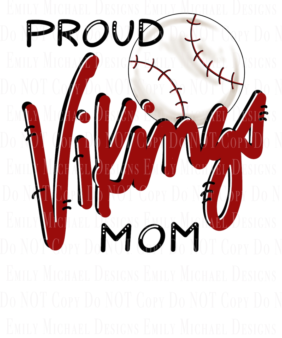 Proud Vikings Mom Baseball Digital Download PNG Baseball Sublimation ...