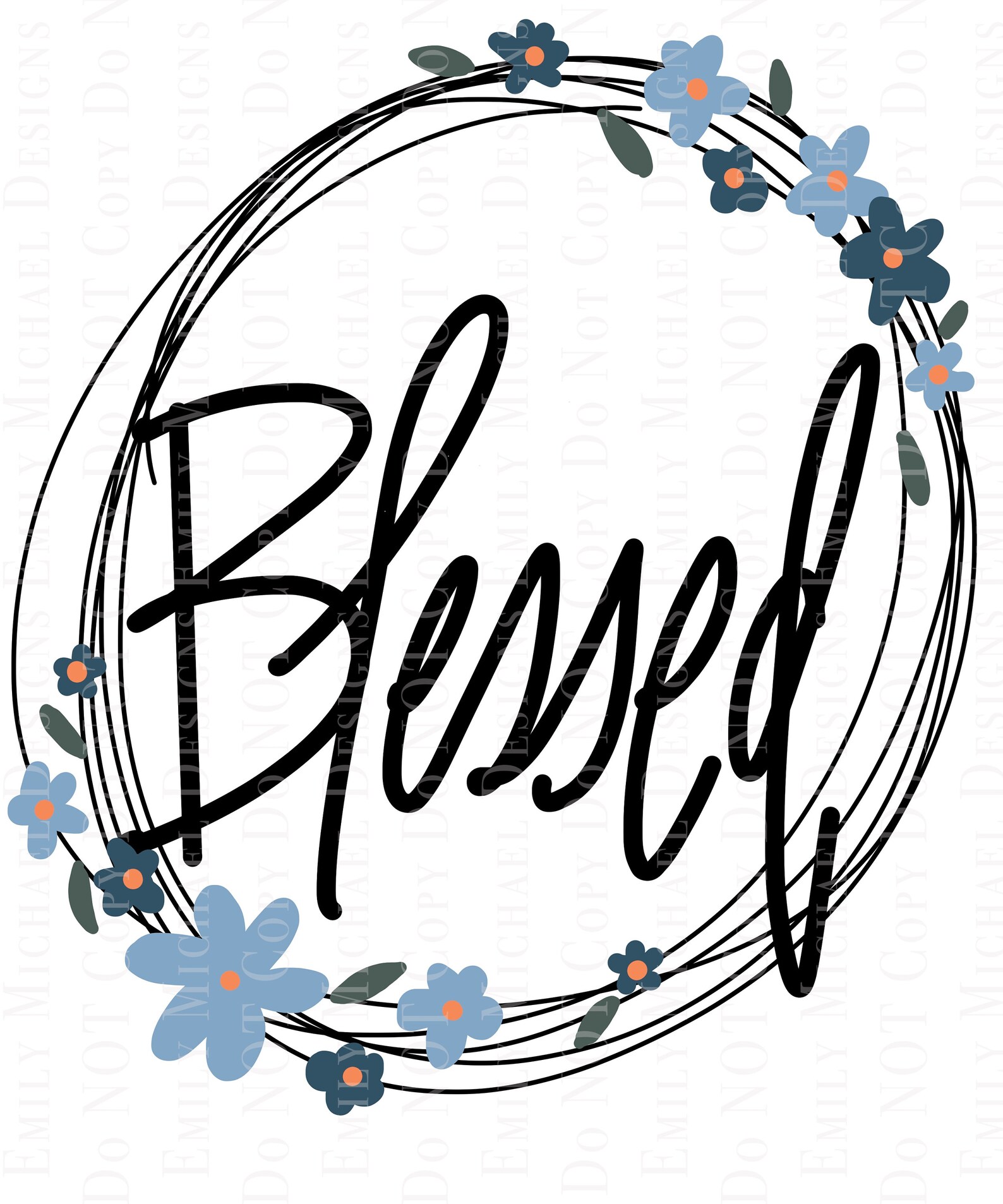 Blessed Spring Floral PNG Digital Art Digital Download File | Etsy