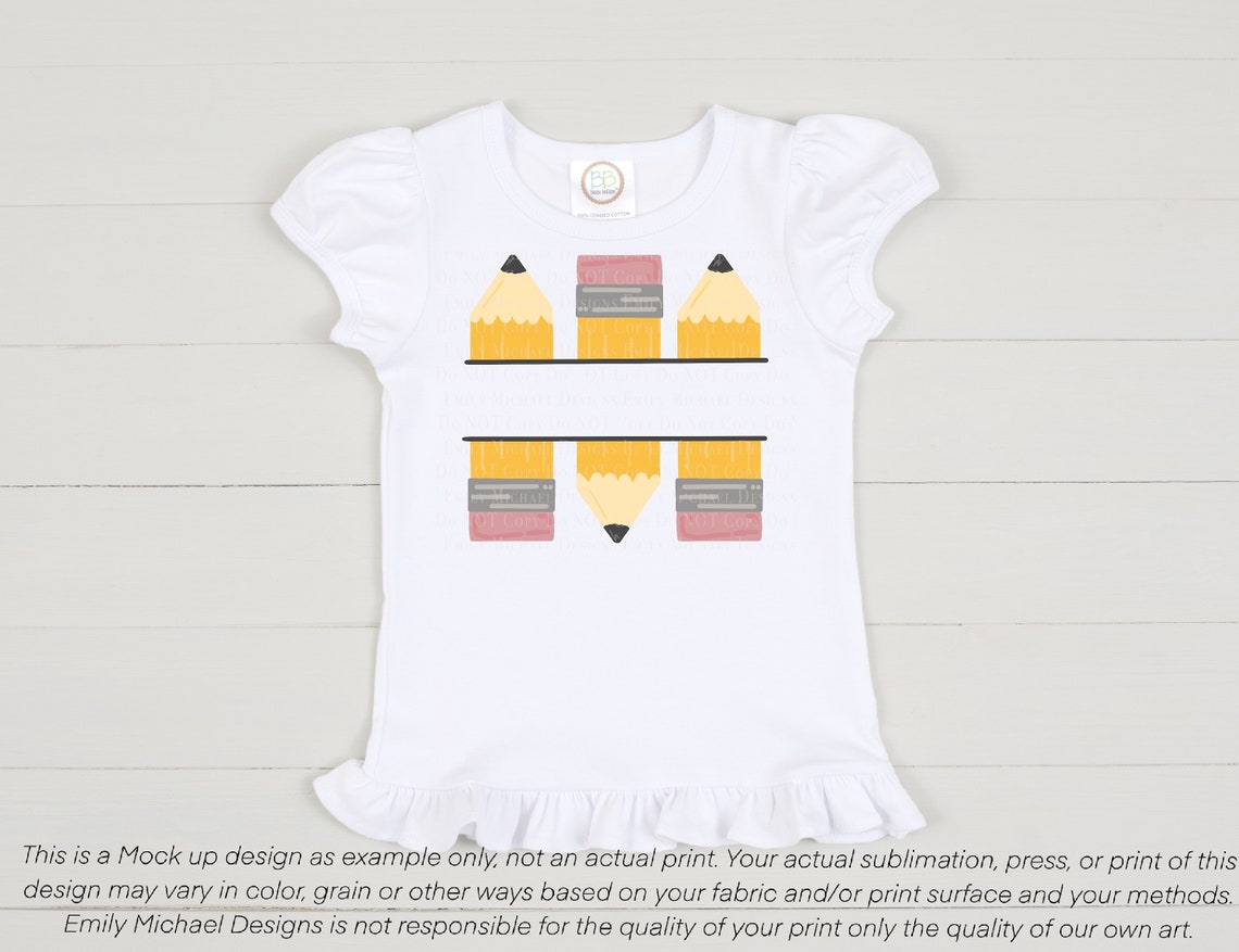 Pencil Monogram Frame PNG Back to School Monogram Frame | Etsy