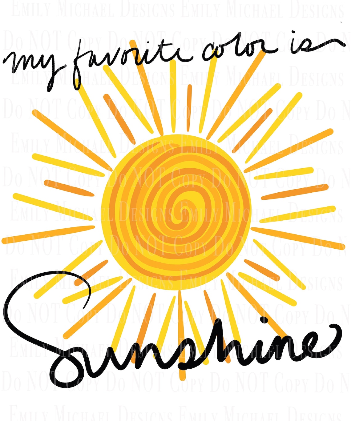My Favorite Color is Sunshine Digital Image PNG Sunshine - Etsy