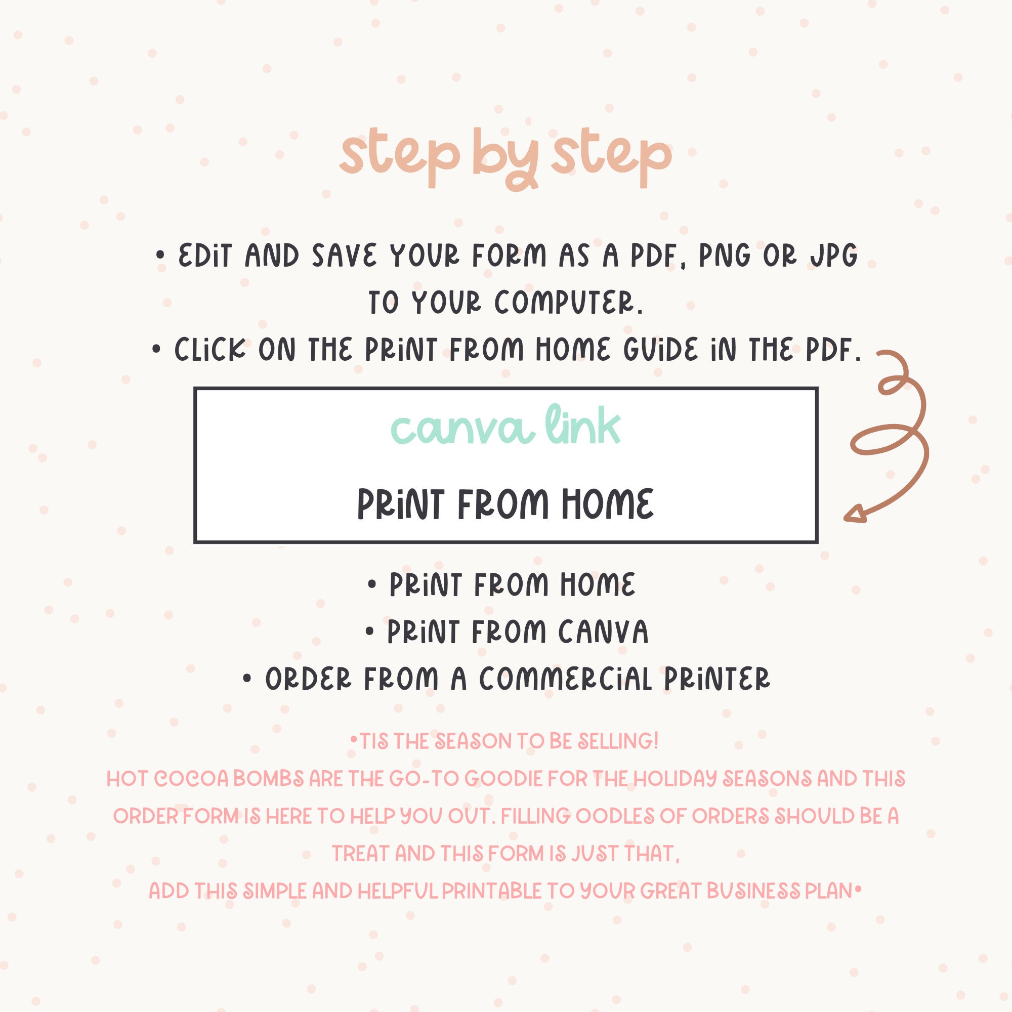 Editable Hot Cocoa Bomb Order From Personalized Hot Chocolate - Etsy