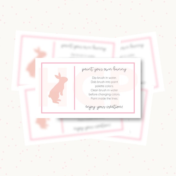 PYO Egg Carton Label Easter Paint Your Own Bunny Happy | Etsy