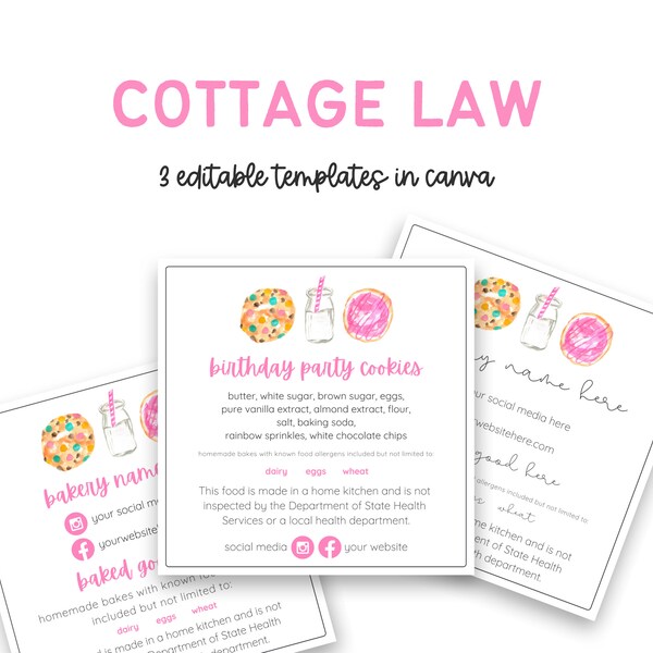 Texas Cottage Food Label Template - Etsy