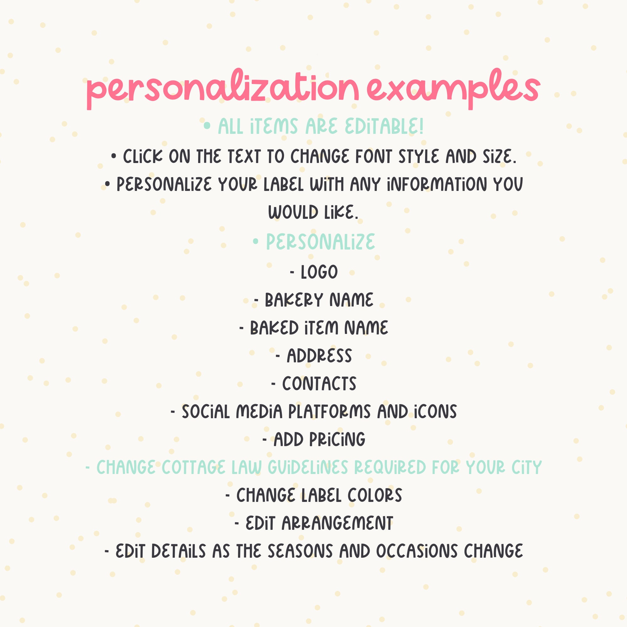 Cottage Law Macaron Label Printable Cottage Law Food Cottage | Etsy