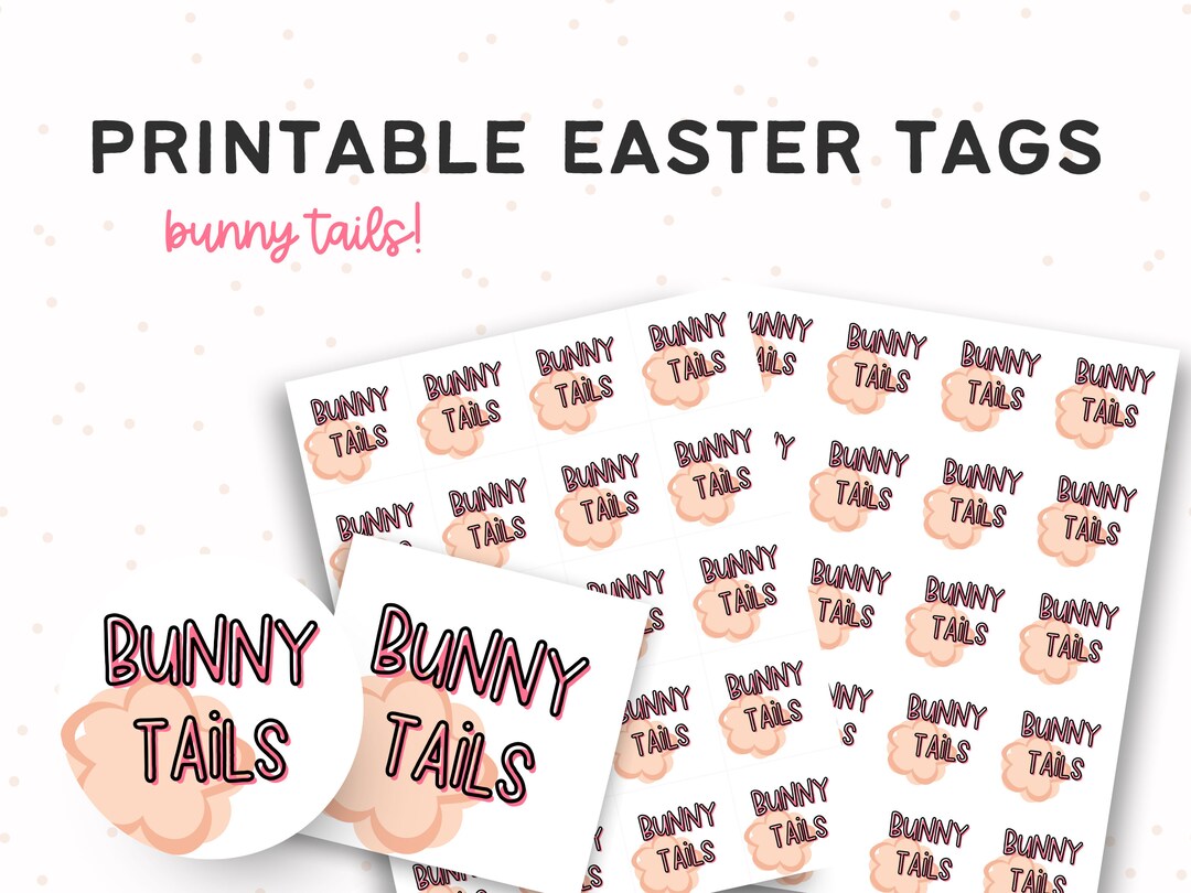 Bunny Tails Tag, Printable Easter Cookie Tag, Printable Cotton Candy ...