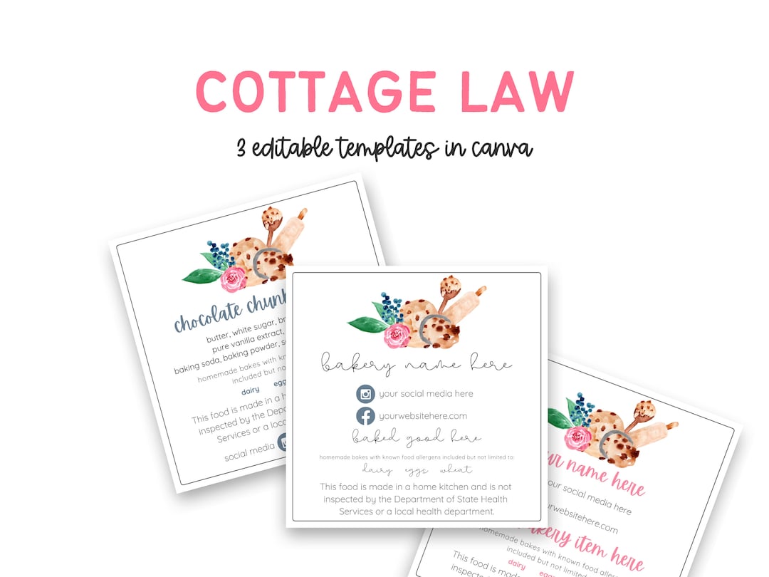 Editable Cottage Law Label, Printable Food Ingredient Label, Home ...