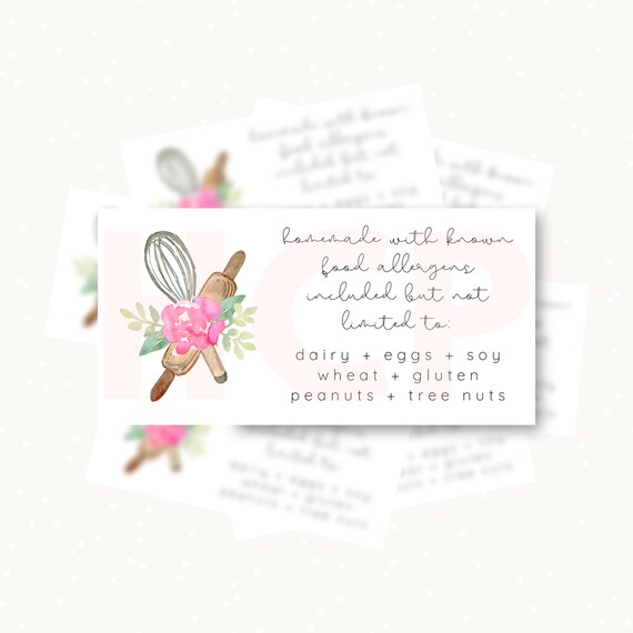 Printable Ingredient Label Stickers Allergy Stickers Food - Etsy