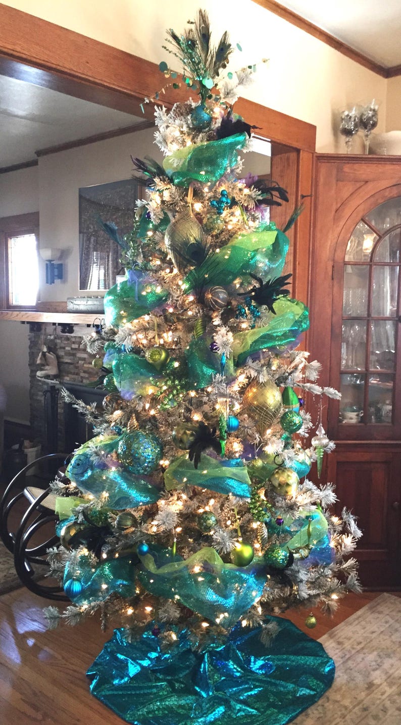 Peacock Theme Tree Decorating Kit - Etsy