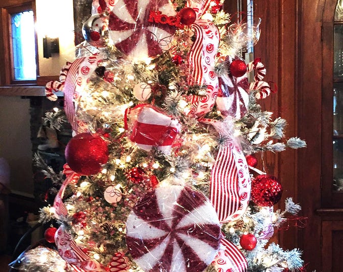 Peppermint Twist Theme Tree Decorating Kit - Etsy