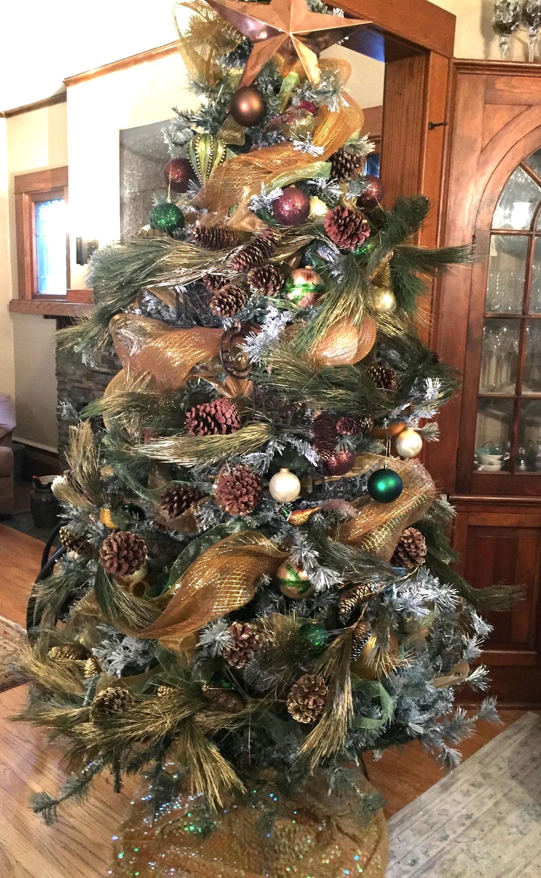 Golden Pine Theme Tree Decorating Kit - Etsy