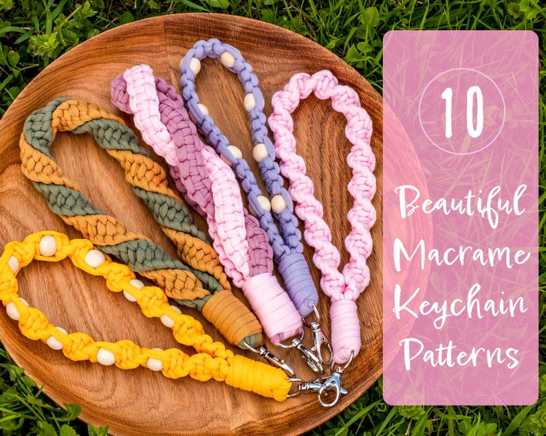 Macrame Keychain Patterns | Macrame PDF Pattern | Macrame Tutorial ...
