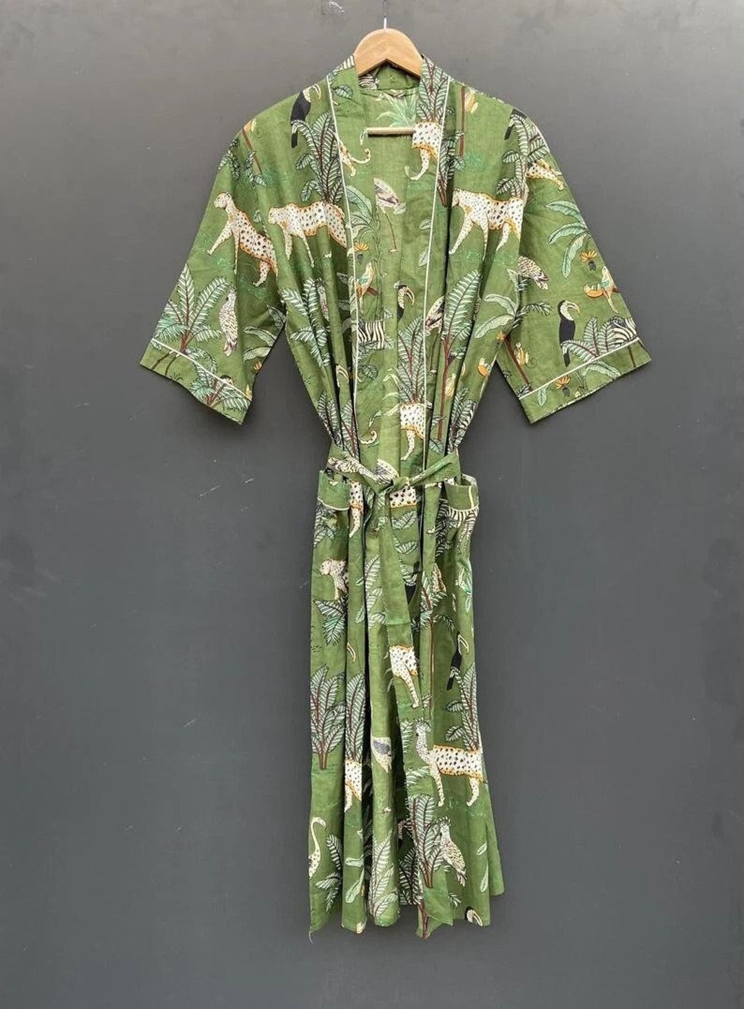 Leopard Animal Print Cotton Robe Pure Cotton Hand Block Print - Etsy