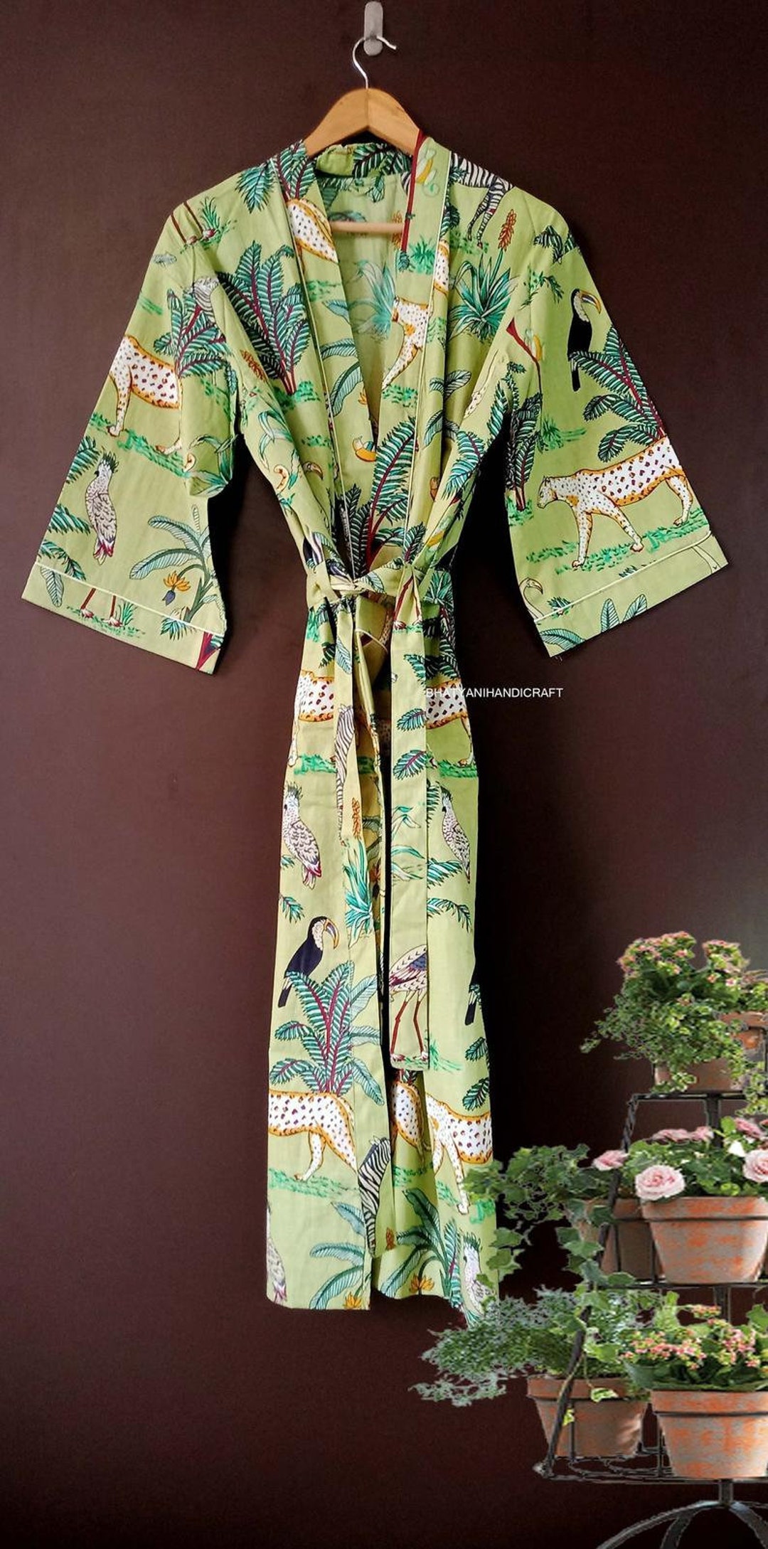 Leopard Animal Print Cotton Robe Pure Cotton Hand Block Print - Etsy