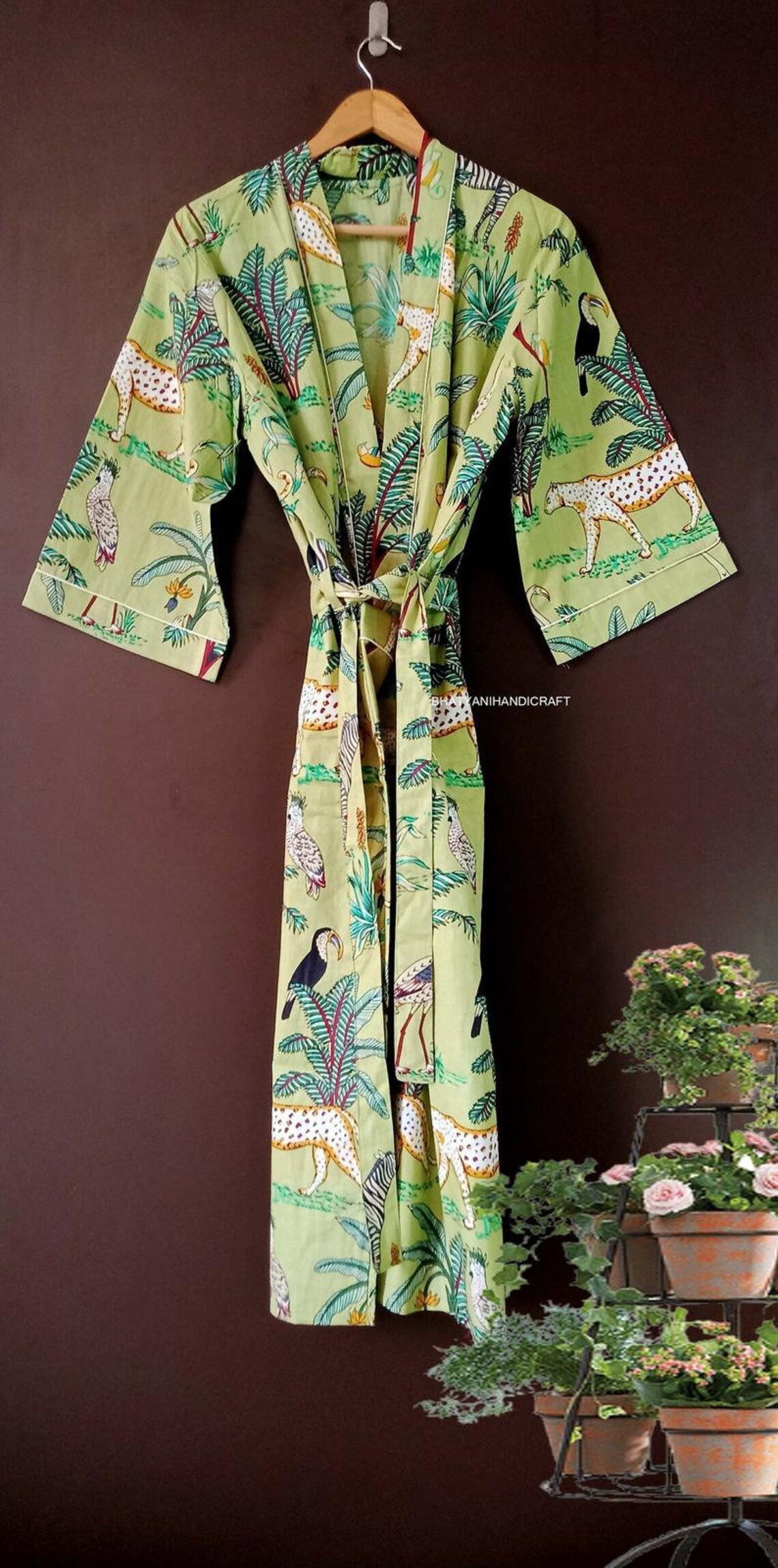 Leopard Animal Print Cotton Robe Pure Cotton Hand Block Print - Etsy