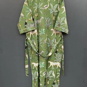 Leopard Animal Print Cotton Robe Pure Cotton Hand Block Print - Etsy